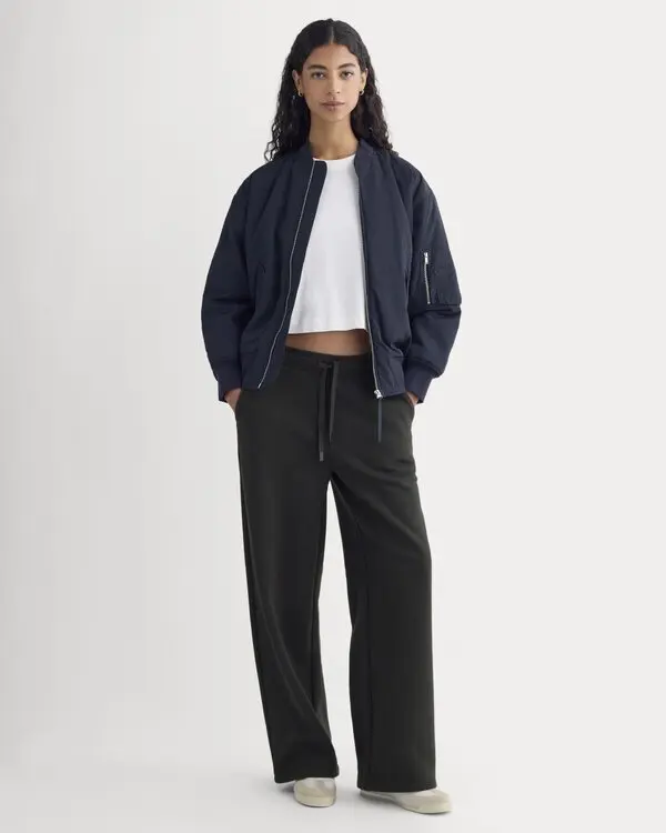 Everlane Luxe Fleece Wide-leg Sweatpant - Black