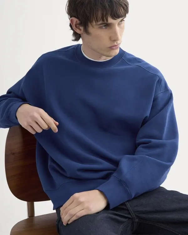 Everlane Luxe Fleece Crew Pullover - Estate Blue