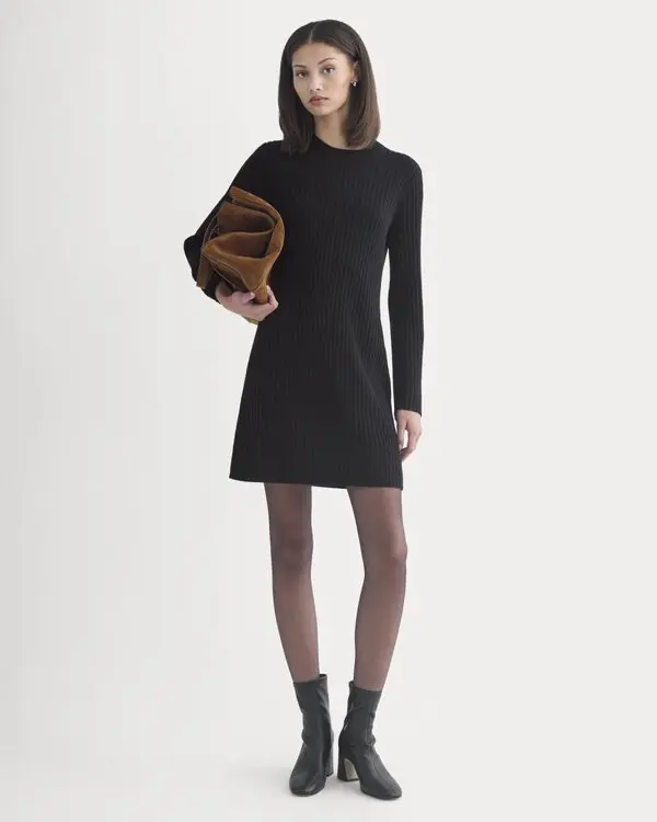 Everlane Cashmere Mini Dress - Black