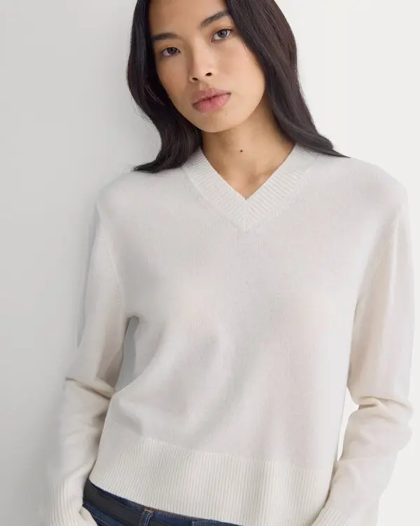 Everlane Cashmere Cropped Sweater - Snow