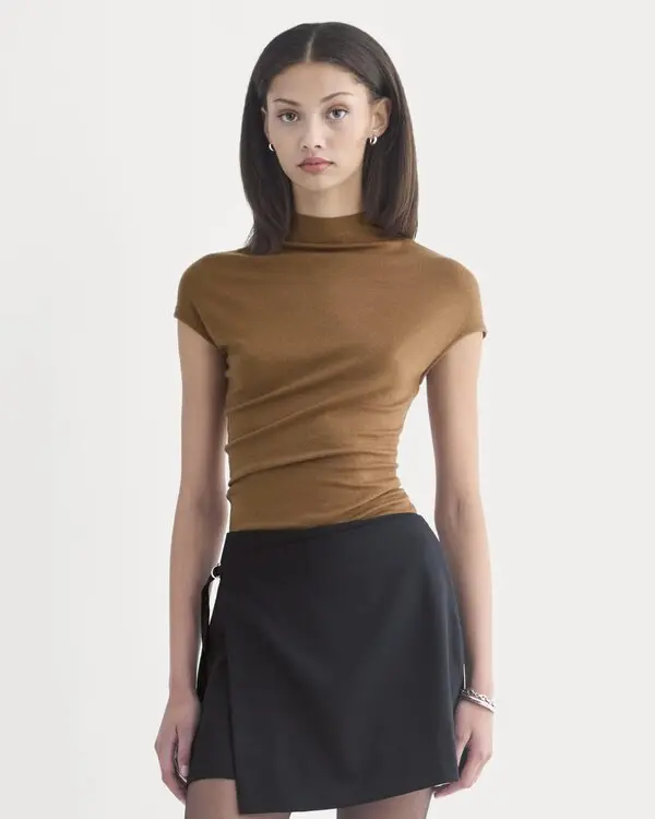 Everlane Twist Top - Toffee