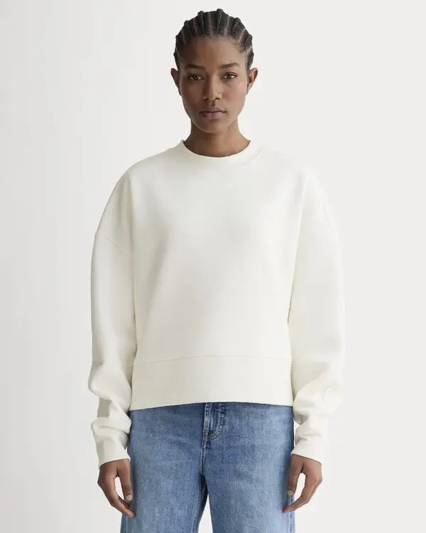 Everlane Luxe Fleece Sweatshirt - Bone White