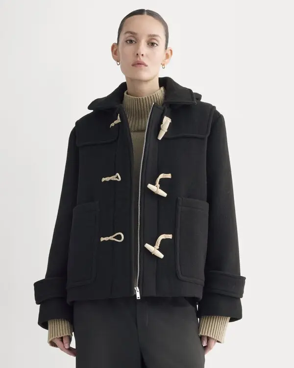 Everlane Rewool Duffle Coat - Black