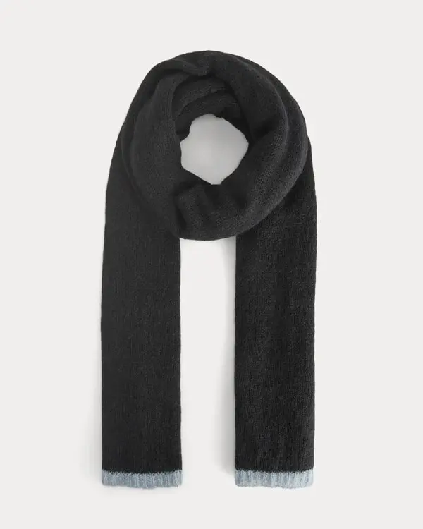 Everlane Plush Alpaca Scarf - Black/ Skyway