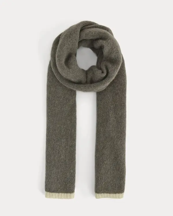 Everlane Plush Alpaca Scarf - Mid Grey Heather/ Bone