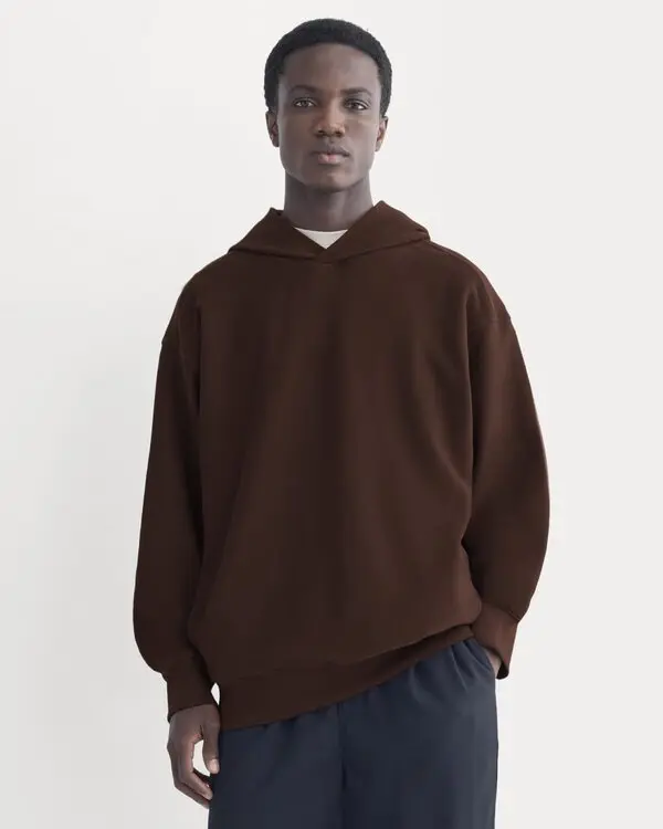 Everlane Twill Terry Jacquard Hoodie - Dark Mahogany