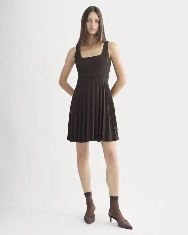 Everlane Drapey Crepe Mini Dress - Dark Chocolate