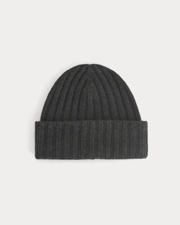 Everlane Chunky Ribbed Beanie - Heathered Soot