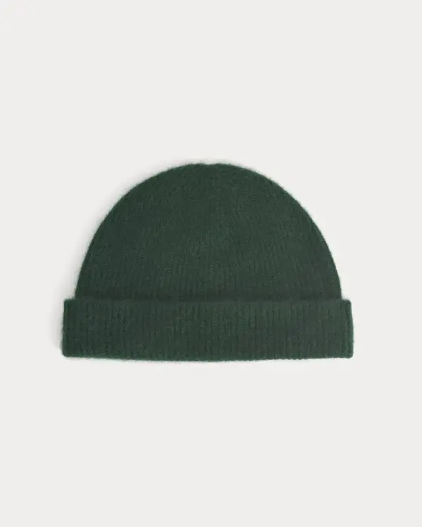 Everlane Cashmere Ribbed Beanie - Dark Green