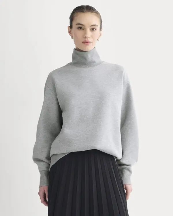 Everlane Luxe Fleece Turtleneck - Vintage Heather Grey