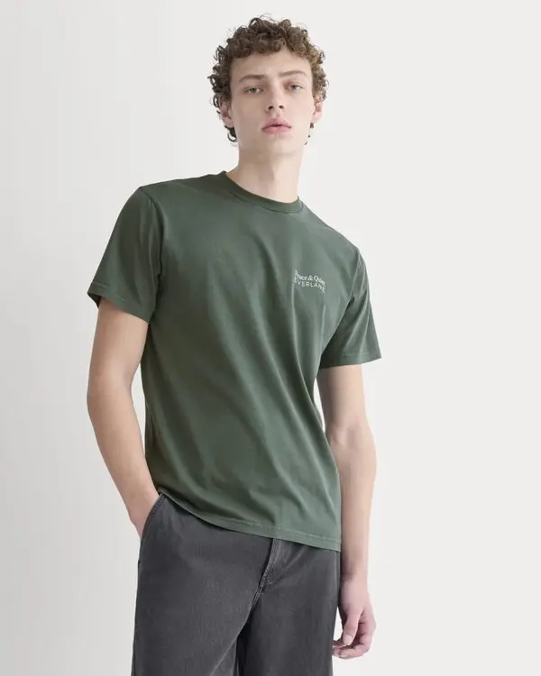 Everlane X Peace & Quiet Graphic Logo Tshirt - Pine