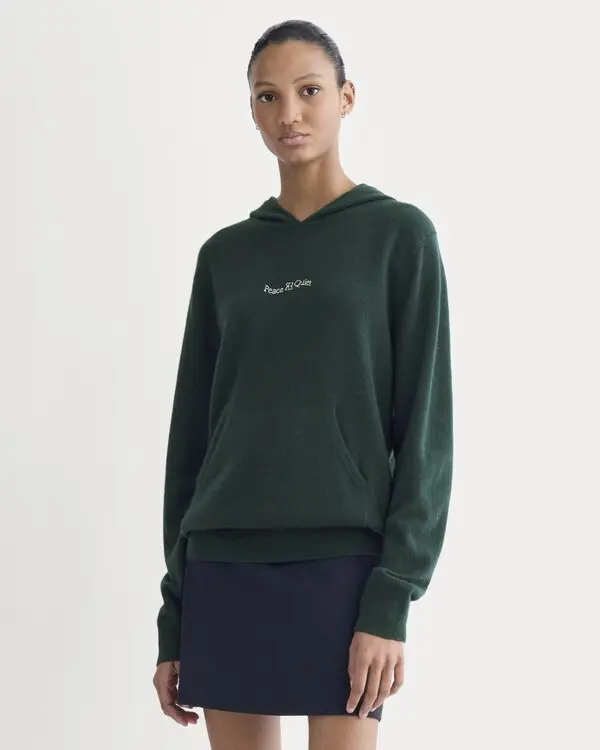 Everlane X Peace & Quiet Cashmere Hoodie - Pine
