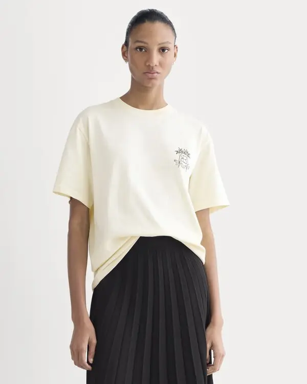 Everlane X Peace And Quiet Crest Graphic T-shirt - Bone