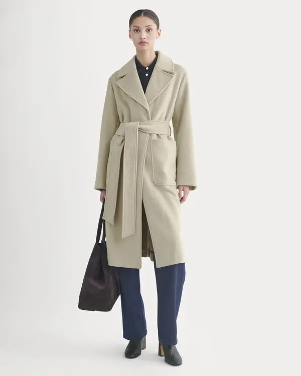 Everlane Rewool Belted Blanket Coat - Heather Wheat