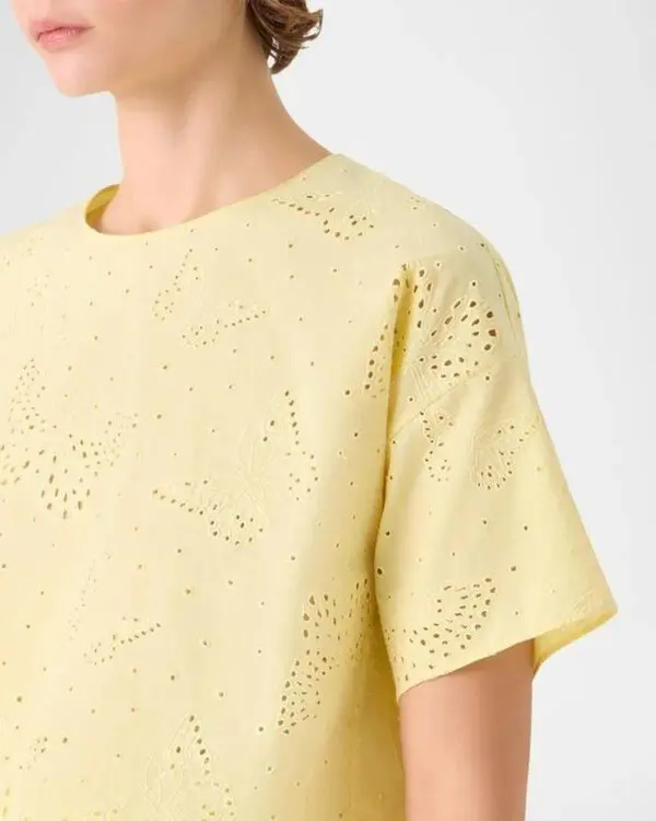 Akris Broderie Anglaise Short-sleeve Top