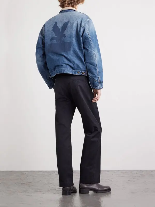 CHERRY LOS ANGELES Corduroy-trimmed Denim Work Jacket - Blue