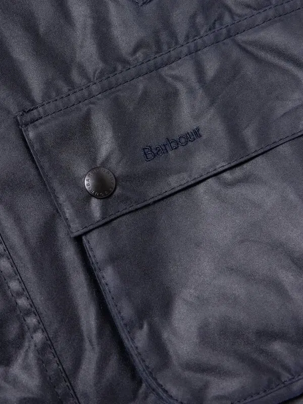 Barbour Bedale Corduroy-trimmed Waxed-cotton Jacket - Blue