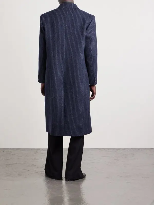BODE Waldorf Double-breasted Pinstriped Virgin Wool Coat