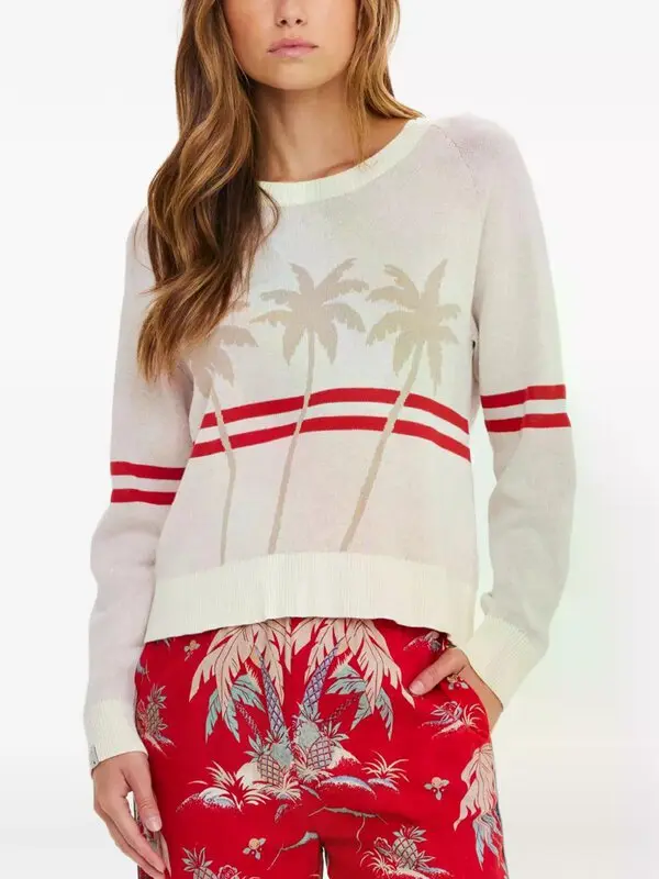 The Upside Palm Tree Print Sweater