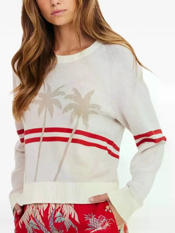The Upside Palm Tree Print Sweater