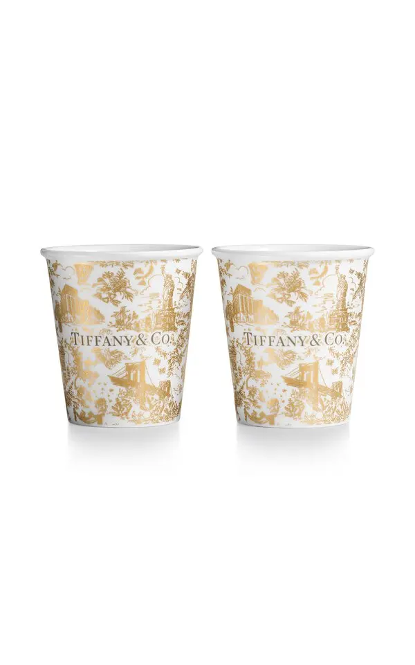 Tiffany & Co. Exclusive Set-of-two Toile China Coffee Cups - Metallic
