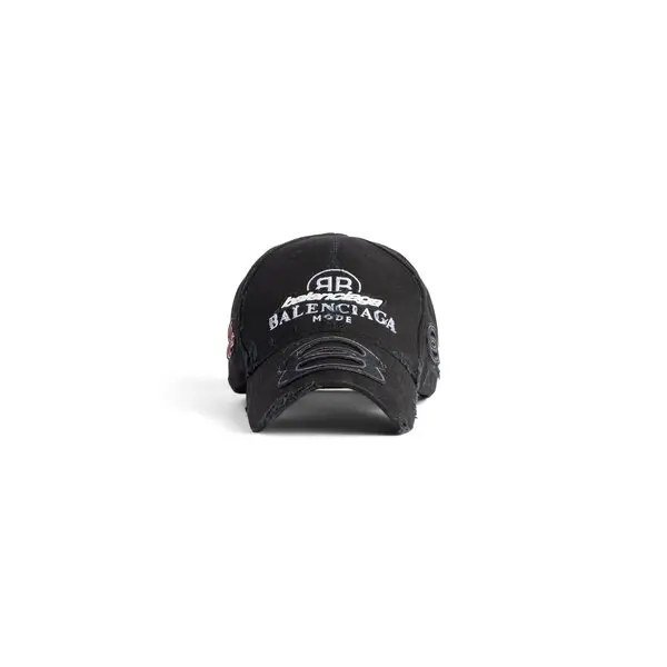 Balenciaga Upcycled Cotton Drill Baseball Cap - Black