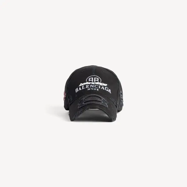 Balenciaga Upcycled Cotton Drill Baseball Cap - Black