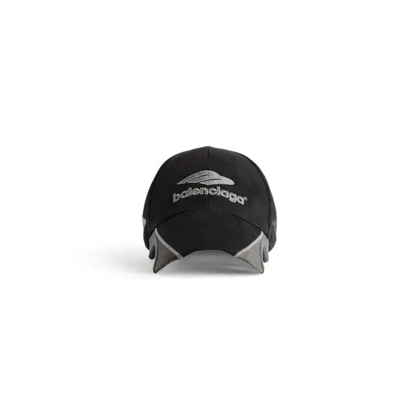 Balenciaga 3b Sports Icon Embroidered Baseball Cap - Black