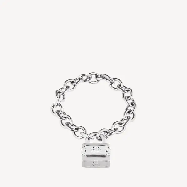 Balenciaga Bb Padlock Bracelet - Silver