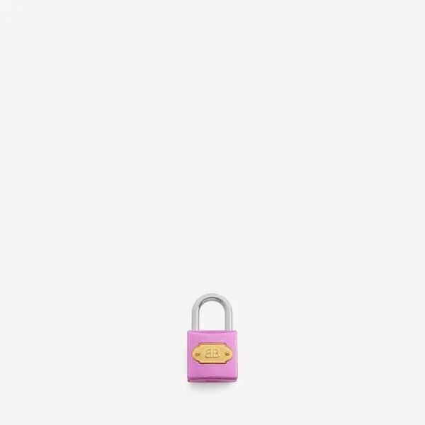 Balenciaga Bb Padlock Charm Keychain - Pink