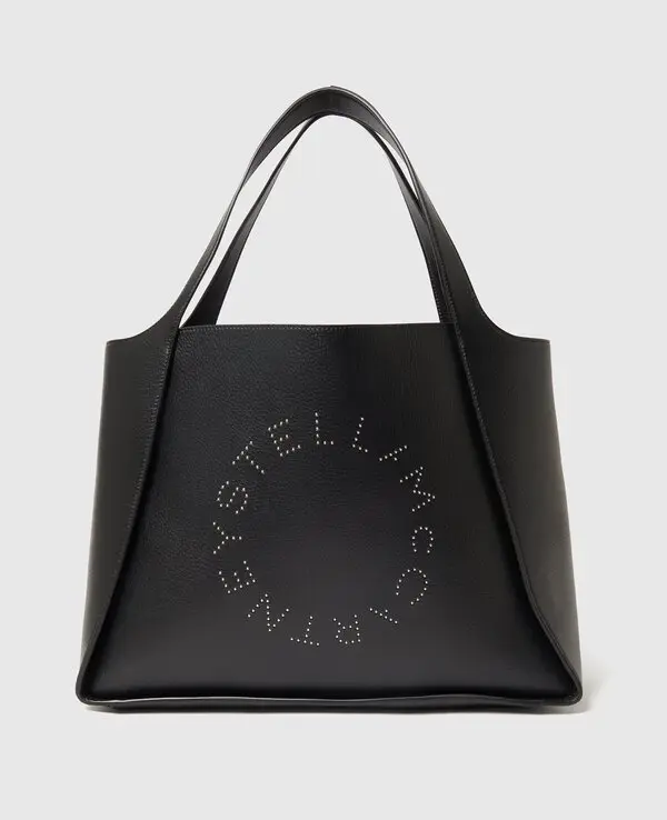 Stella McCartney Logo Studded Tote - Black
