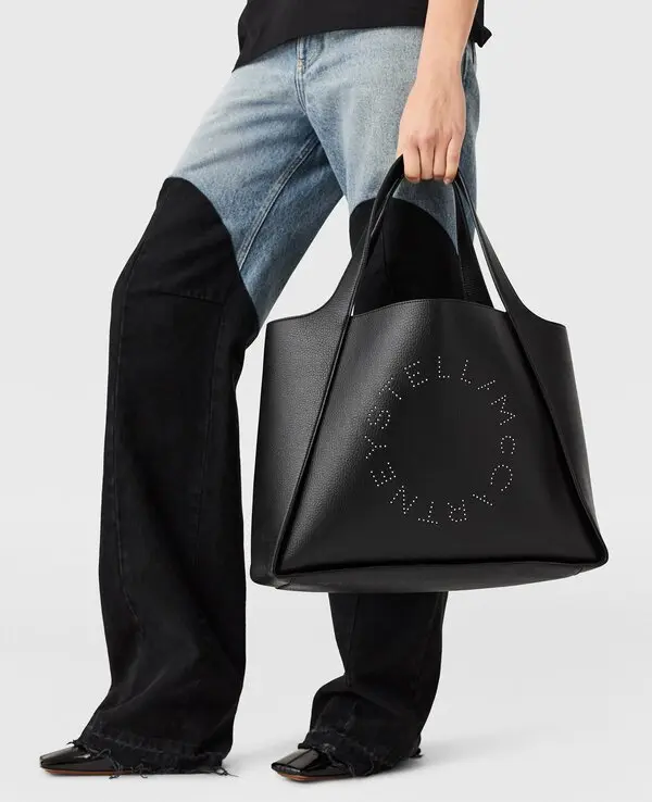 Stella McCartney Logo Studded Tote - Black