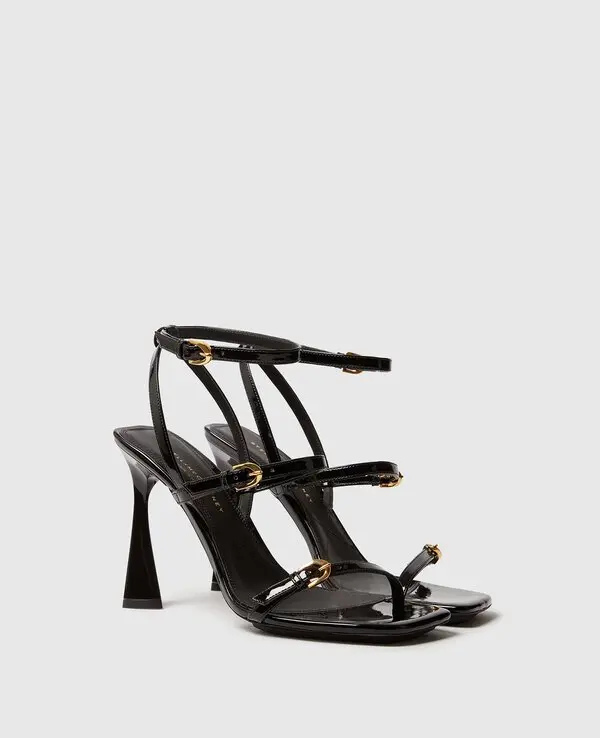 Stella McCartney Elsa Patent Heeled Sandals - Black