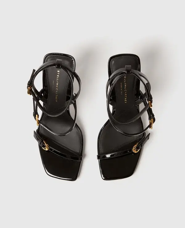Stella McCartney Elsa Patent Heeled Sandals - Black