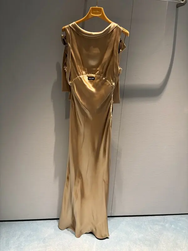 Miu Miu Satin Dress - Gold