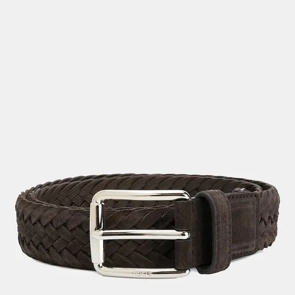 TOD'S Leather Belt With Silver Tone Hardware - Testa Moro