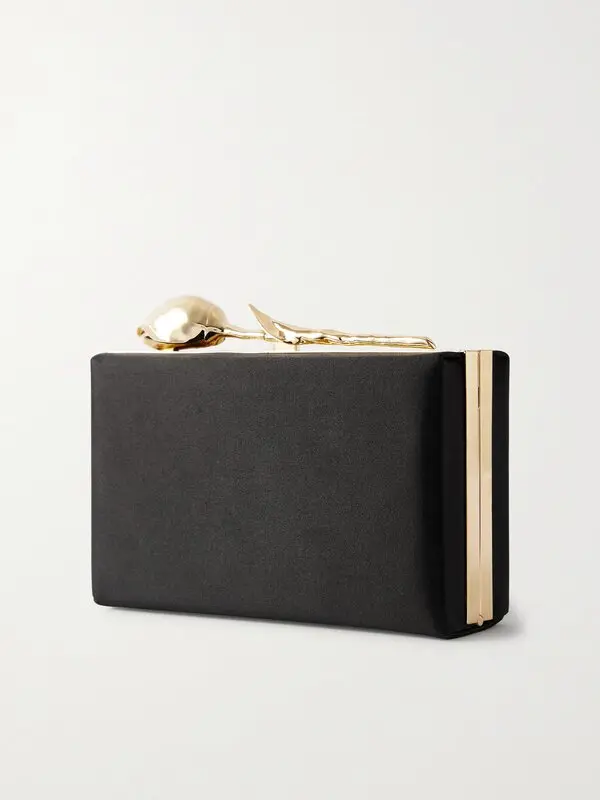 Erdem Bloom Embellished Satin Clutch