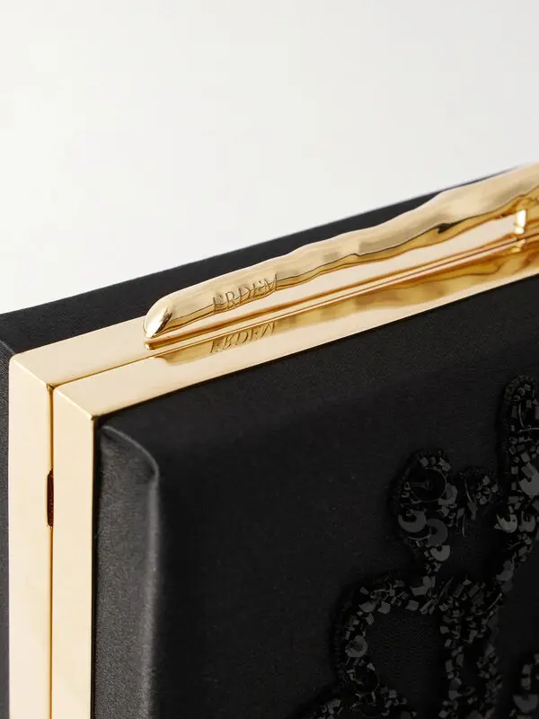 Erdem Bloom Embellished Satin Clutch