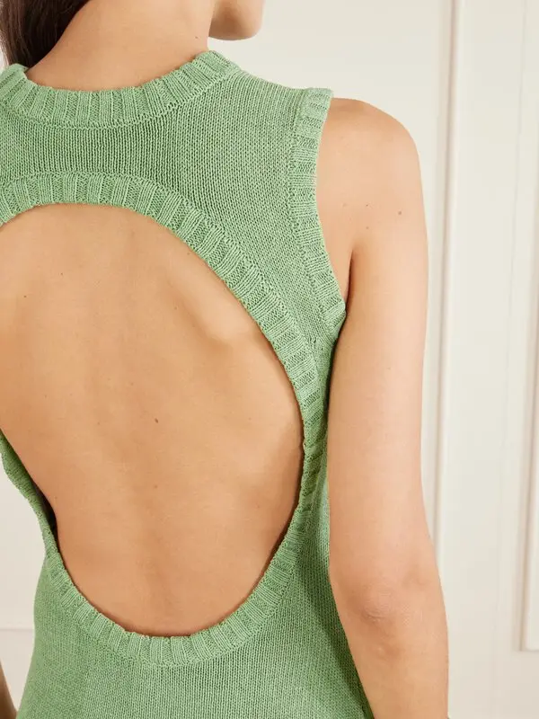 Sir. Lula Open-Back Knitted Maxi Dress In Green - 40% Off | Editorialist