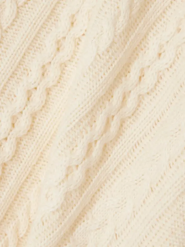 Staud Eva Asymmetric Cable-knit Wool-blend Dress - Neutrals