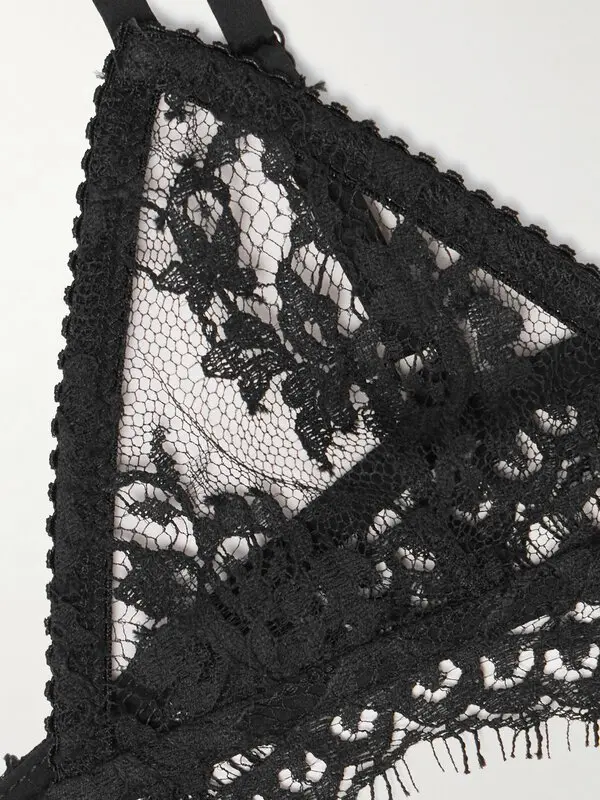 Dolce & Gabbana Micro Cotton-blend Lace Soft-cup Triangle Bra