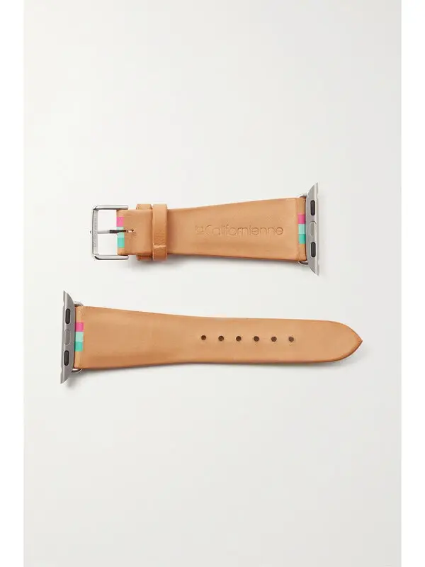 LACALIFORNIENNE Striped Leather Watch Strap