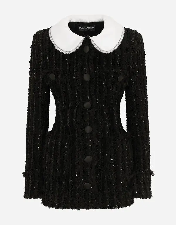 Dolce & Gabbana Tweed Jacket With Micro-sequin Embellishment