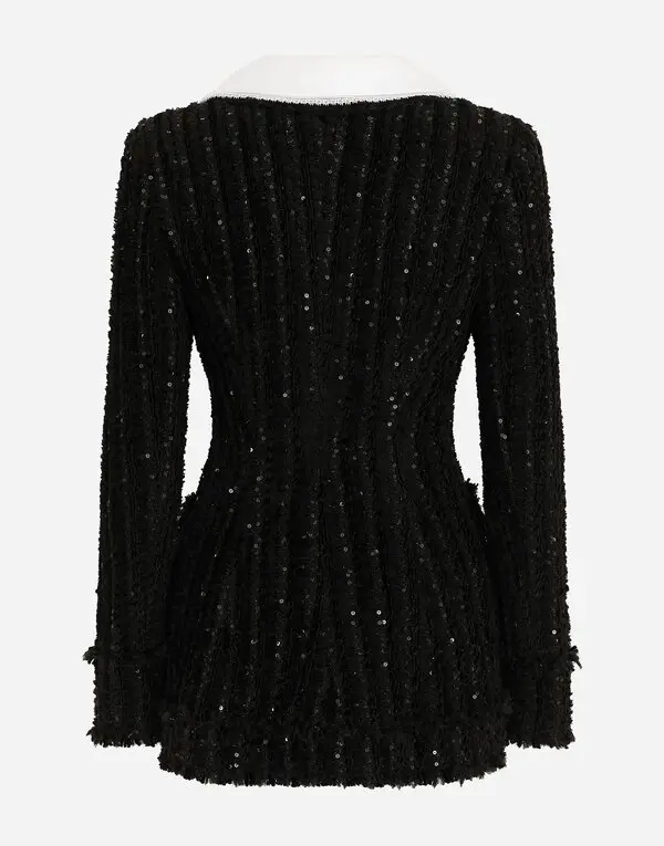 Dolce & Gabbana Tweed Jacket With Micro-sequin Embellishment
