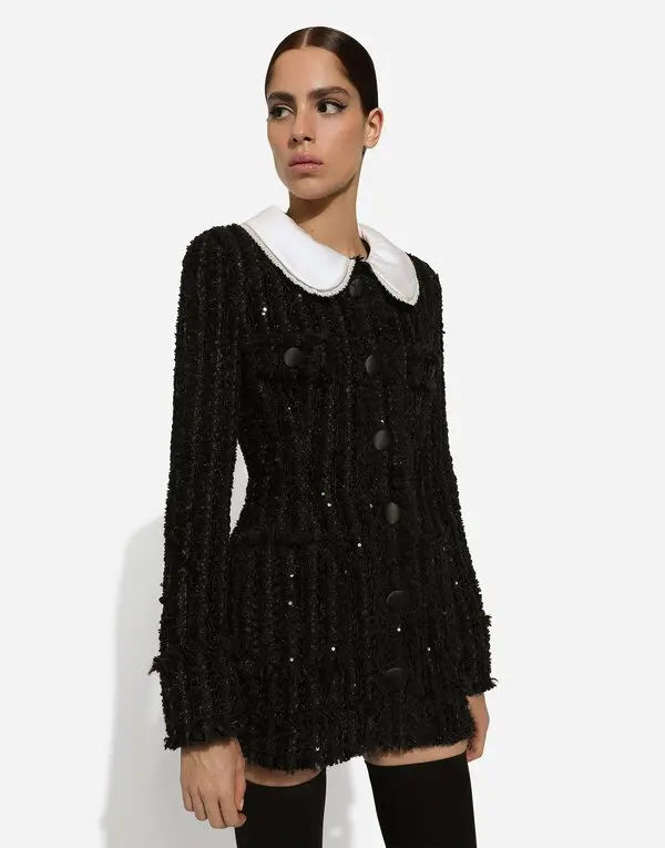 Dolce & Gabbana Tweed Jacket With Micro-sequin Embellishment