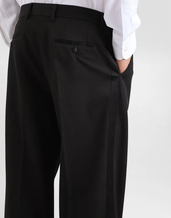 Dolce & Gabbana Technical Gabardine Tuxedo Pants