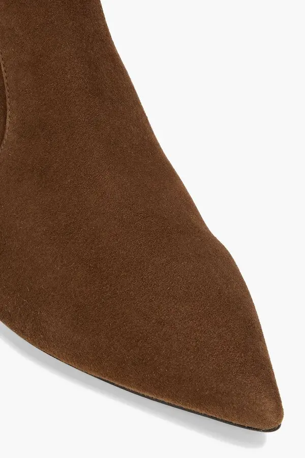STUART WEITZMAN Suede Kitten Heel Ankle Boots - Brown