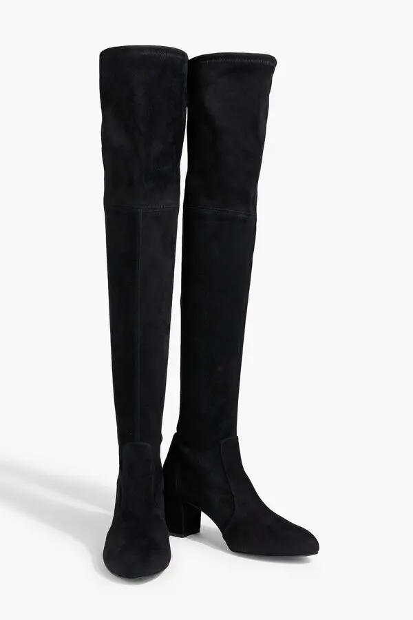 STUART WEITZMAN Yuliana Suede Over-the-knee Boots - Black