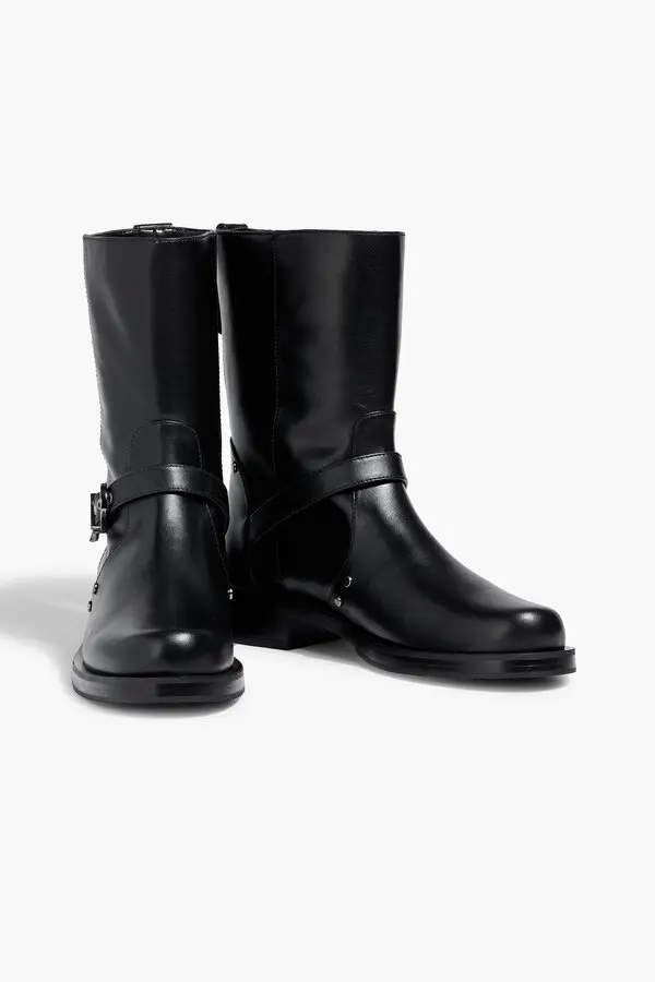 STUART WEITZMAN Maverick Buckled Leather Ankle Boots