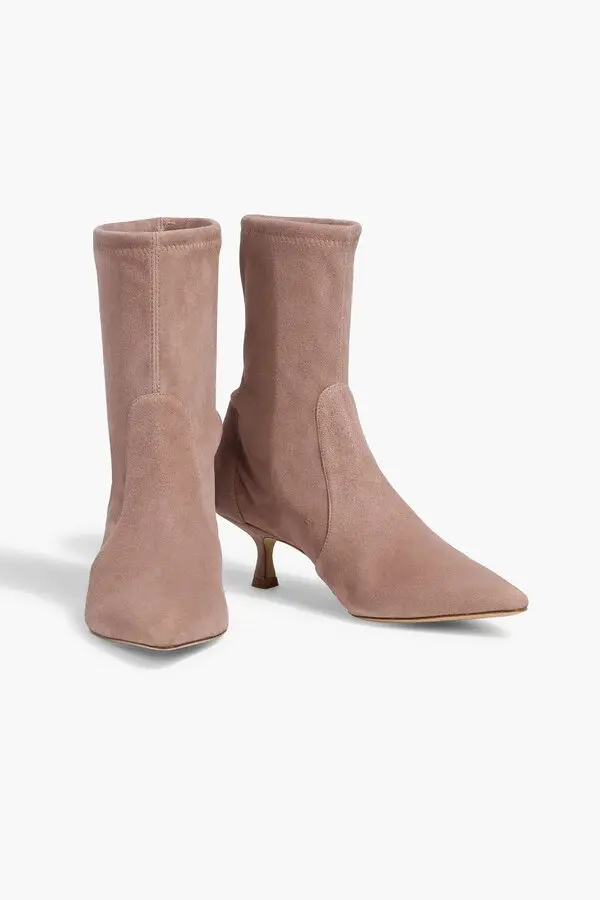 STUART WEITZMAN Naomi 50 Suede Ankle Boots - Blush